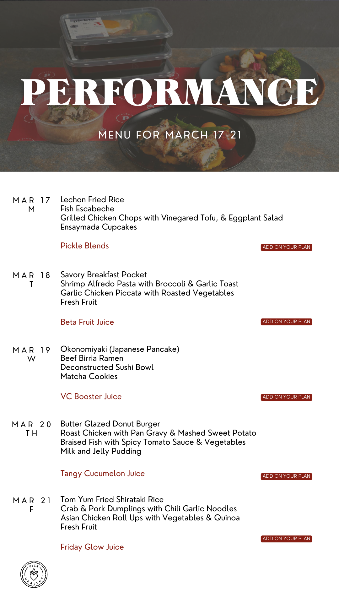 Menu - Pickle.ph | The Best Healthy Food Delivery in Manila